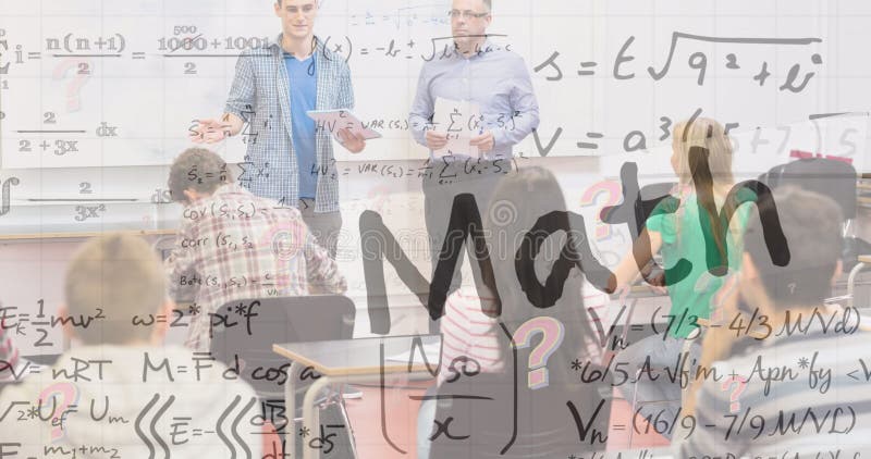 Image of Math Text and Mathematical Equations Over Diverse Students in ...