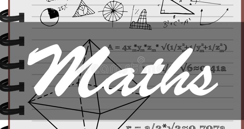 Image of Math Text Over Mathematical Equations in School Notebook Stock ...