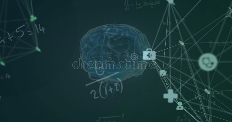 Image of Mathematical Data Processing Over Human Brain and Globe with ...