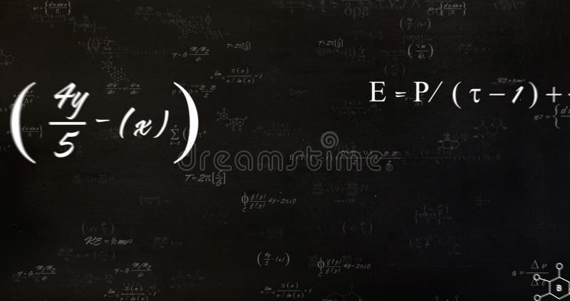Image of Mathematical Equations on Black Background Stock Illustration ...