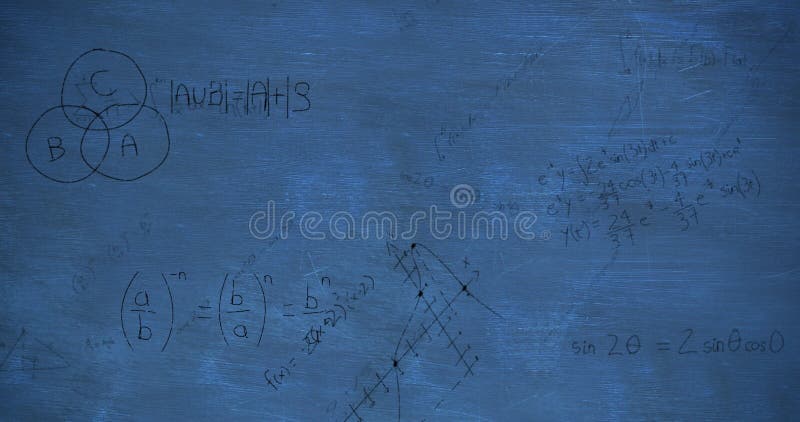 Image of Mathematical Equations on Blue Background Stock Photo - Image ...