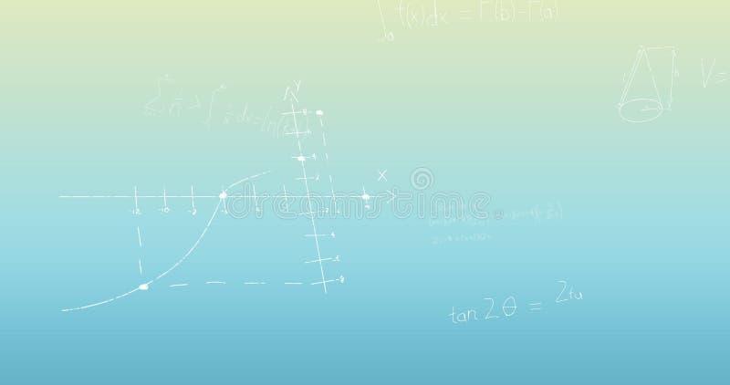 Image of Mathematical Equations on Blue Background Stock Illustration ...