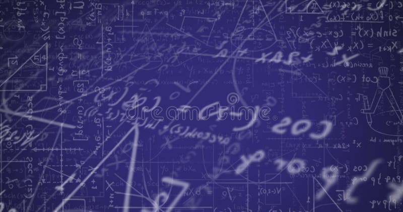 Image of Mathematical Equations on Blue Background Stock Photo - Image ...