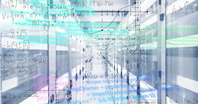 Image Of Mathematical Equations And Data Processing Over Computer