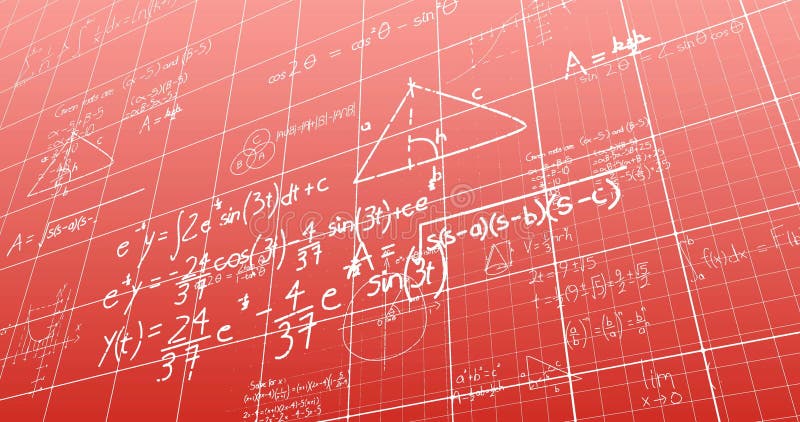 Image of Mathematical Equations and Diagrams on Grid Pattern Against ...