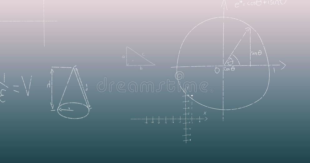 Image of Mathematical Equations and Formulae with Drawings Stock Photo ...