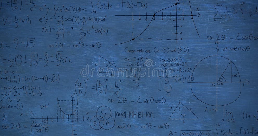 Image of Mathematical Equations and Formulae with Drawings Stock Image ...