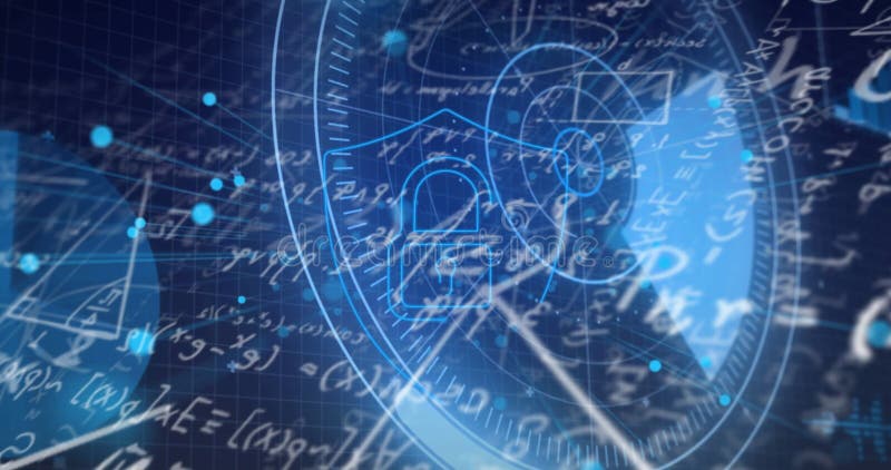 Image of Mathematical Equations Over Digital Icons on Black Background ...