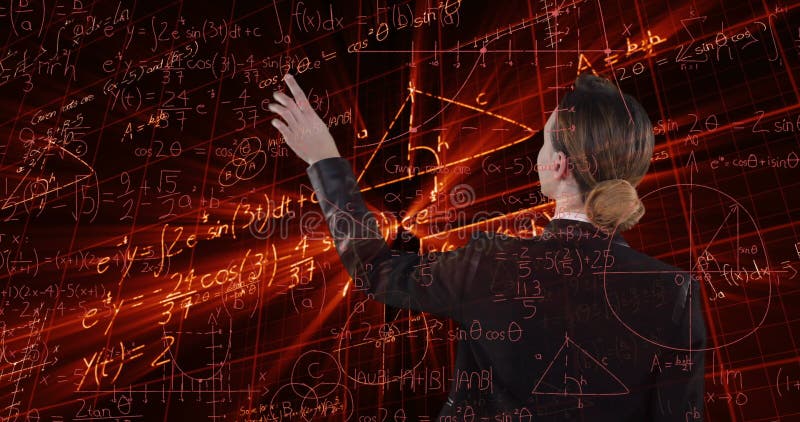 Image of Mathematical Equations Over Digital Model of Human Brain on ...