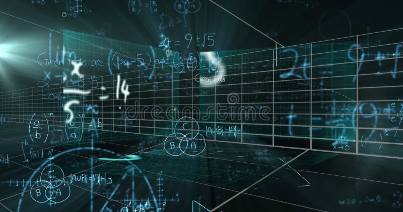 Image of Mathematical Equations Over Shapes Stock Illustration ...