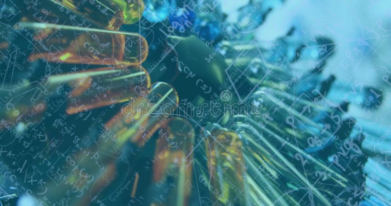 Image of Mathematical Equations Over Test Tubes in Lab Stock Image ...