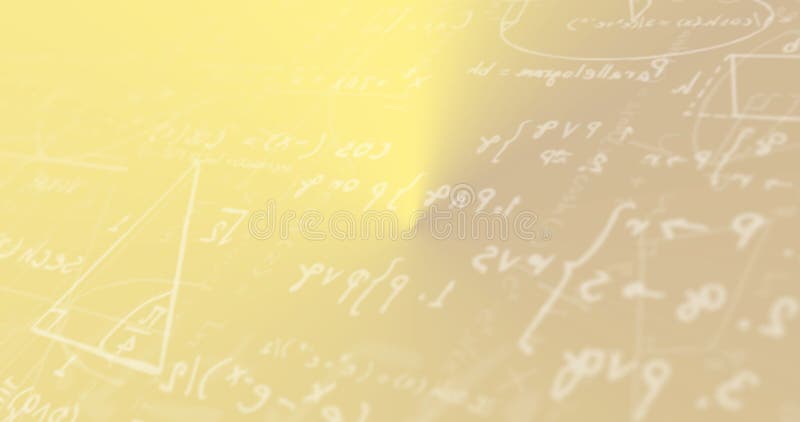 Image of Mathematical Equations Over Yellow and Brown Background Stock ...