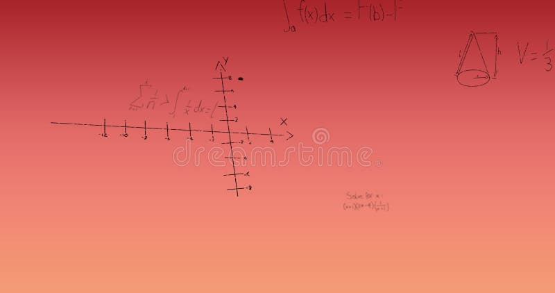 Image of Mathematical Equations on Pink Background Stock Illustration ...