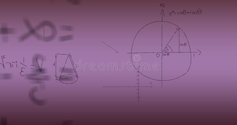 Image of Mathematical Equations on Pink Background Stock Illustration ...