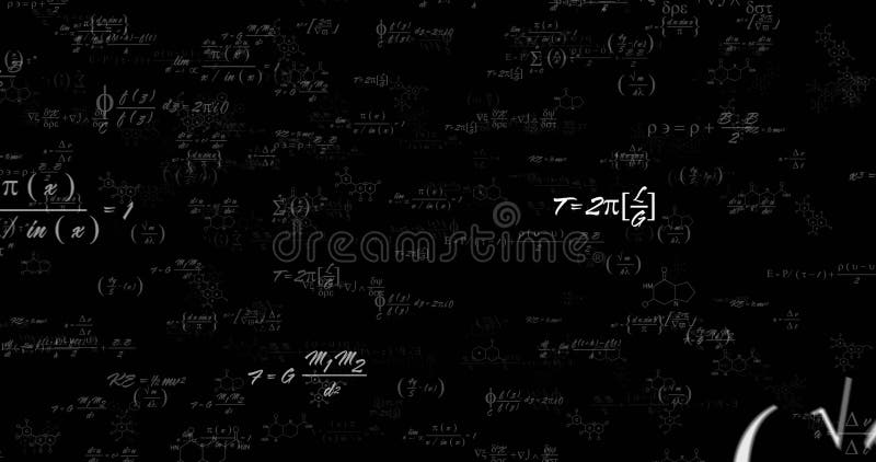 Image of Mathematical Equations Processing on Black Background Stock ...