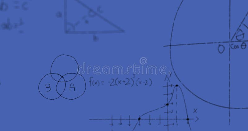 Image of Mathematical Equations Processing on Blue Background Stock ...