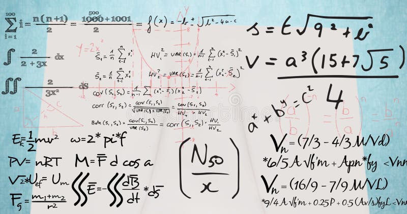 Image of Mathematical Equations in School Notebook Stock Illustration ...