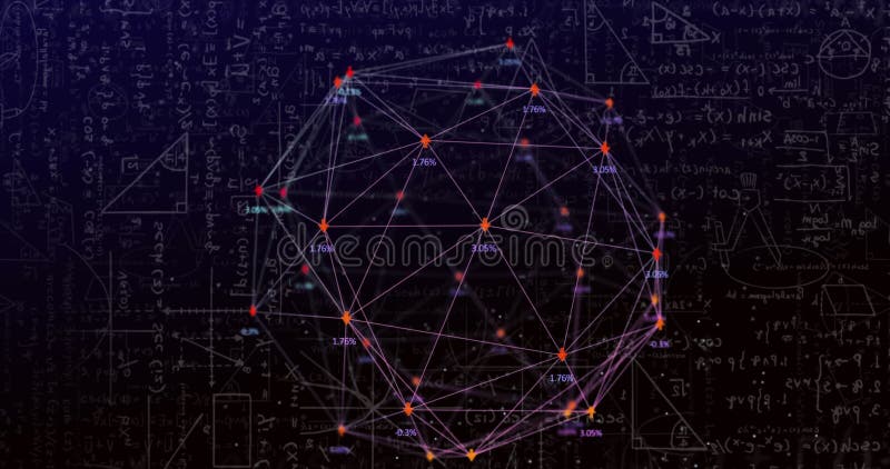 Image of Mathematical Equations and Web of Connections on Black ...