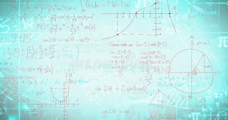 Image of Mathematical Equations on White Background Stock Illustration ...