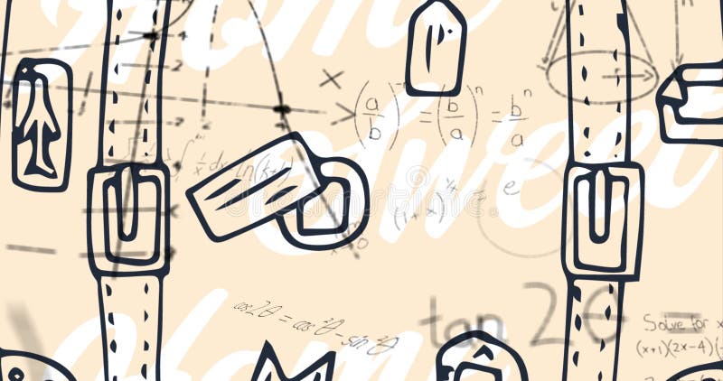 Image of Mathematical Equations on Yellow Background Stock Photo ...