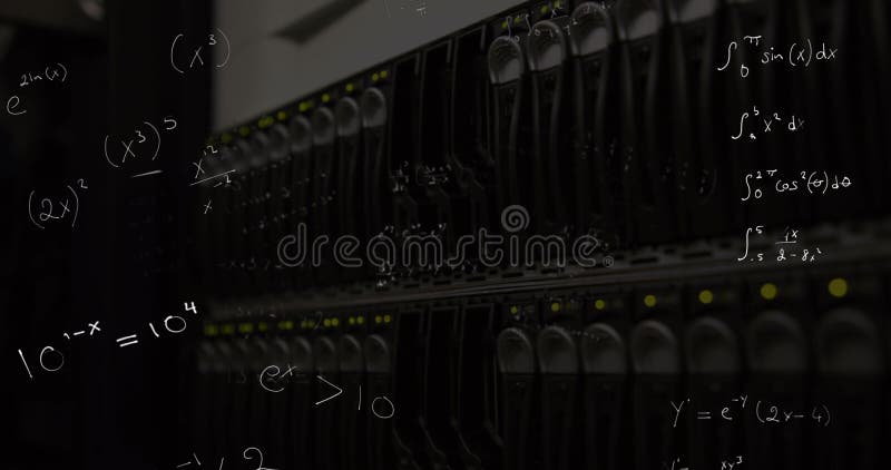 Image of Mathematical Formulae Floating Over Data Machine Stock ...