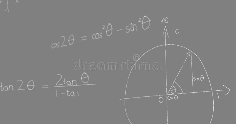 Image of Mathematical Formulae on Gray Background Stock Illustration ...