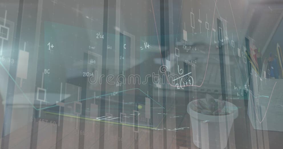 Image of Mathematical Formulas Over Laptop on the Desk Stock Photo ...