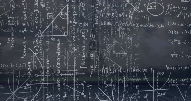 Image of Mathematics Formulas on Black Background Stock Image - Image ...