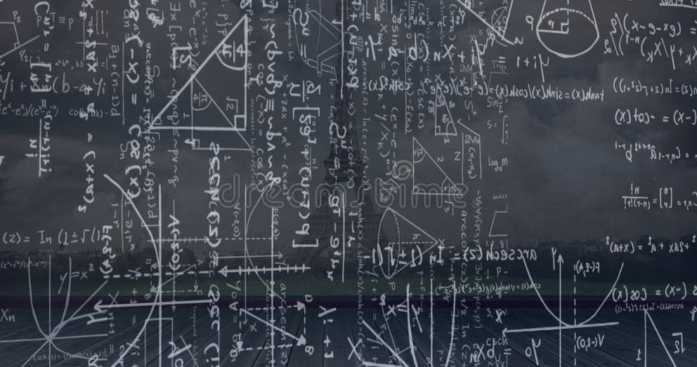 Image of Mathematics Formulas on Black Background Stock Image - Image ...