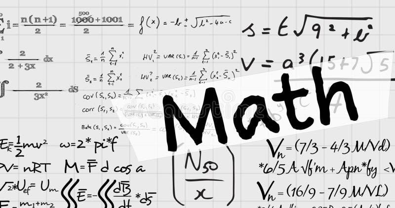 Image of Maths Text Over Mathematical Equations Stock Illustration ...