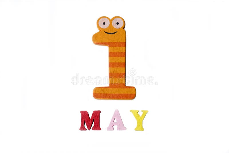 May 1. Image May 1, on a White Background. Spring Day, Empty Space for ...