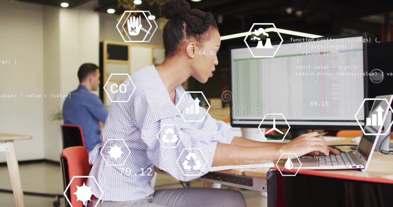 Image of Media Icons and Data Processing Over Diverse Colleagues ...