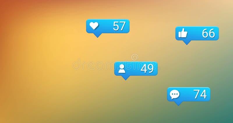 Image of Media Icons on Orange Background Stock Illustration ...