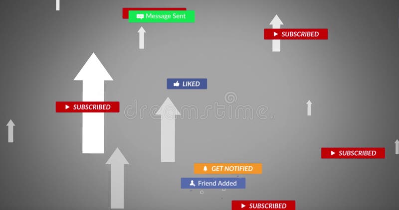 Image of Media Icons Over Arrows Stock Illustration - Illustration of ...