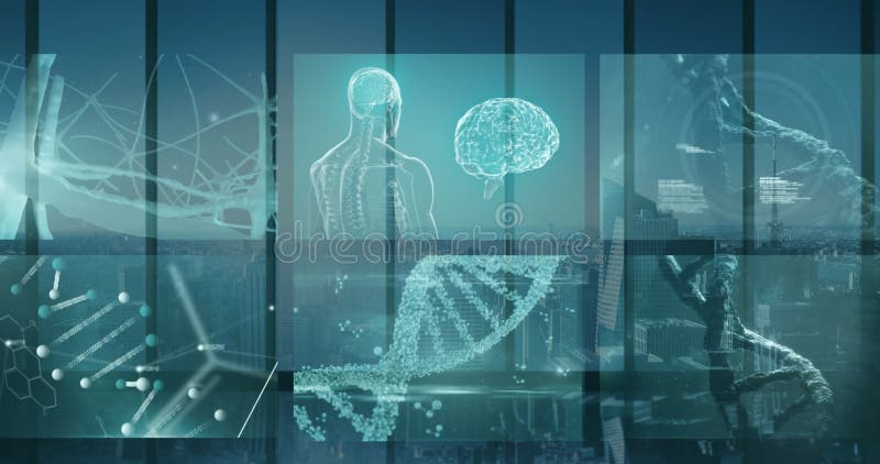 Image of Medical Data Processing with Dna and Screens Stock Image ...