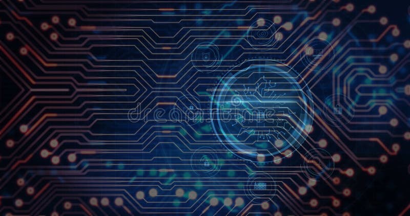 Image of Medical Data Processing and Processor Socket Over Dark ...