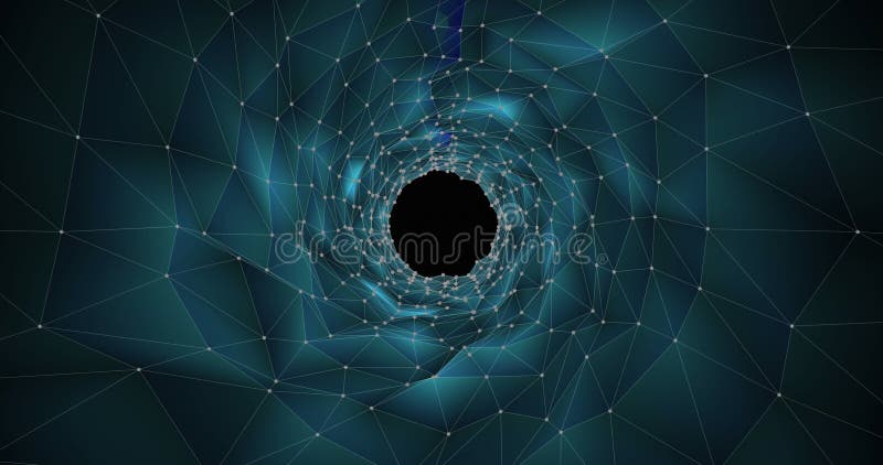 Image of Mesh of Connections Moving in Seamless Loop Over Light Trails ...