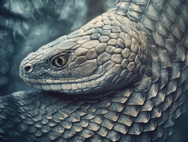 Surreal Double Exposure Pattern Overlaying Reptile Scales Stock ...