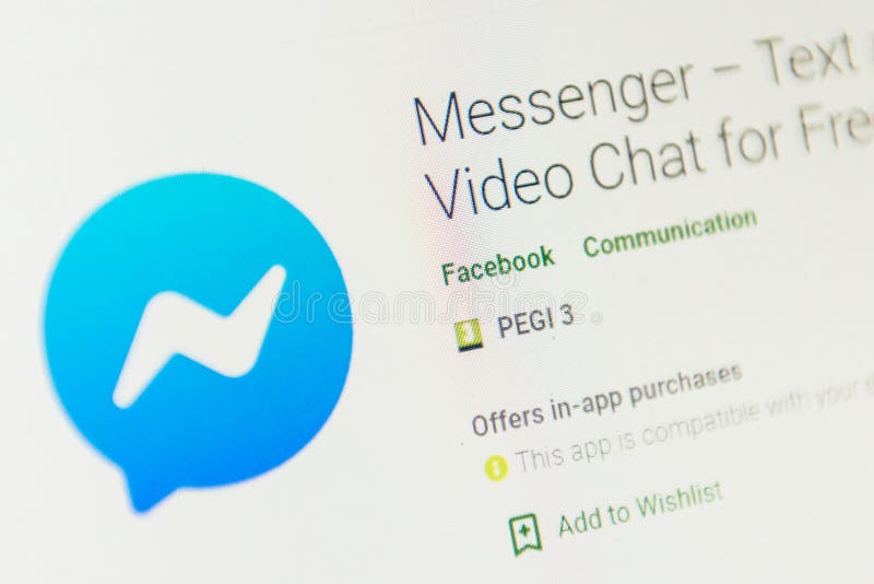 Messenger Facebook App Icon. Selective Focus. Editorial Stock Photo ...