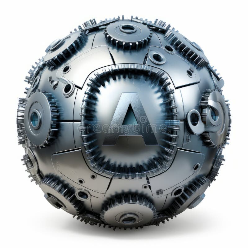 An Image of a Metal Ball with Gears on it Stock Illustration ...