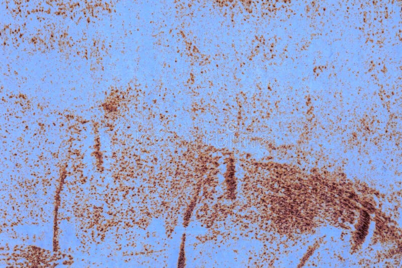 Blue Painted Metal Background with Streaks of Rust for Creativity ...