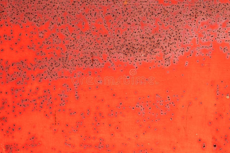 Red Painted Metal Background with Streaks of Rust for Creativity ...