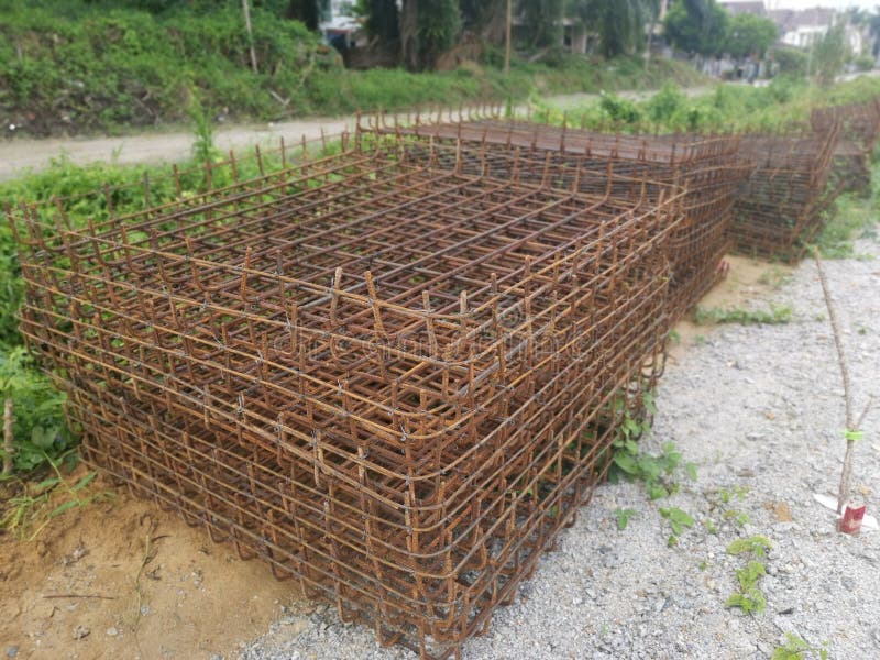 Metal Reinforced Frame or Block Lay on the Construction Site for Usage ...