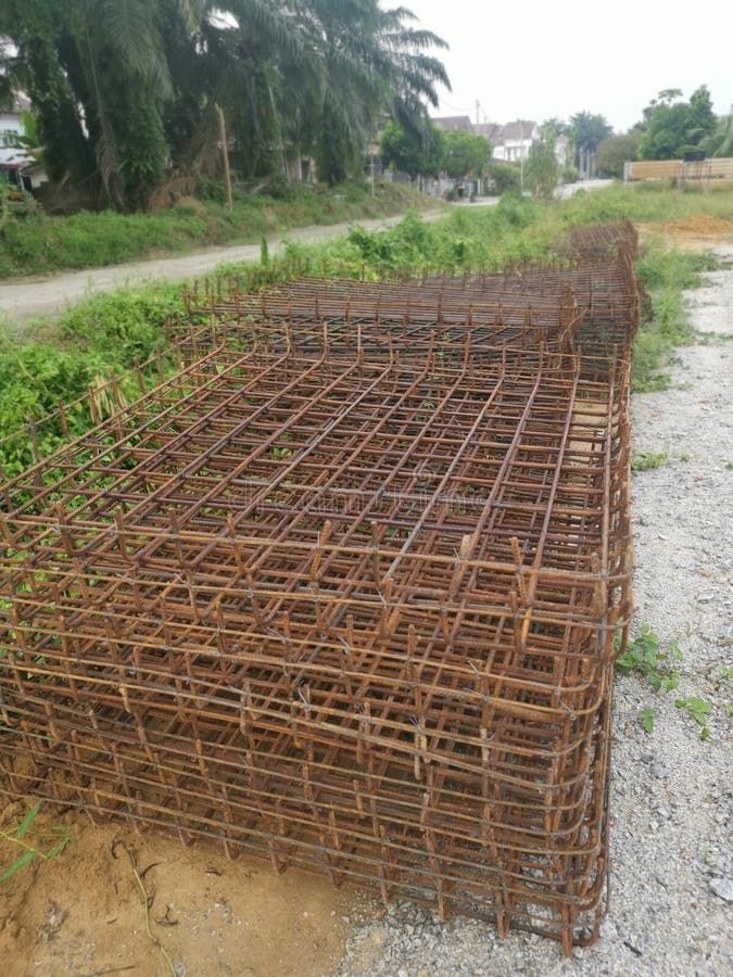 Metal Reinforced Frame or Block Lay on the Construction Site for Usage ...