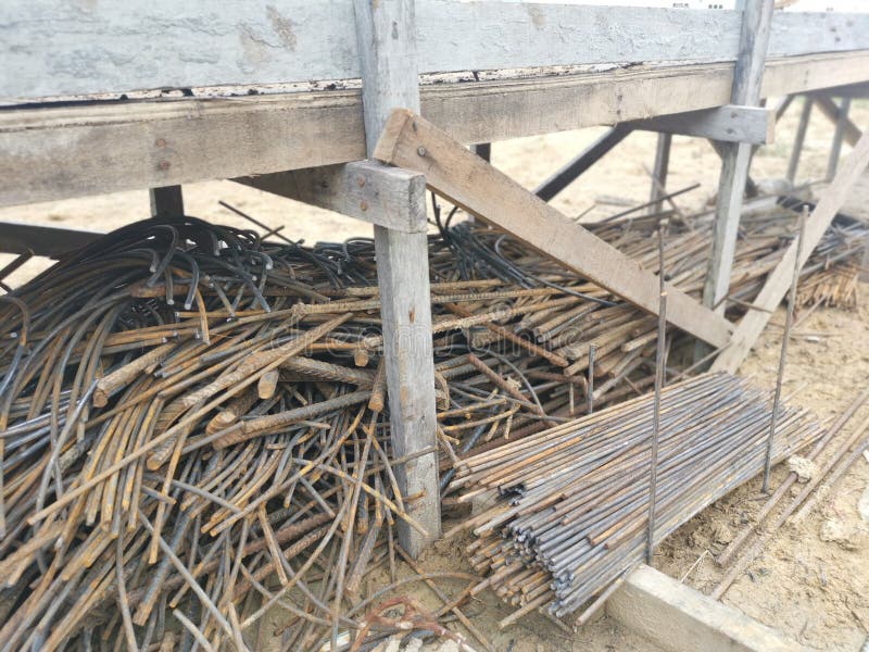 Metal Reinforced Frame or Block Lay on the Construction Site for Usage ...