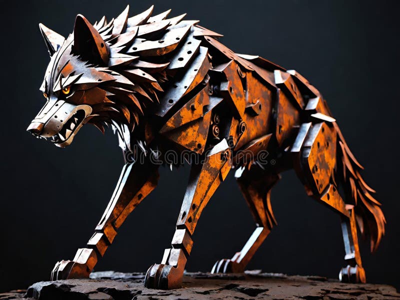 Image of metal wolf stock illustration. Illustration of creative ...