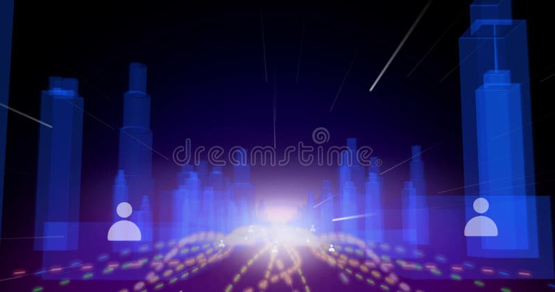 Image of Metaverse City in Virtual Reality with Shapes and Light Stock ...