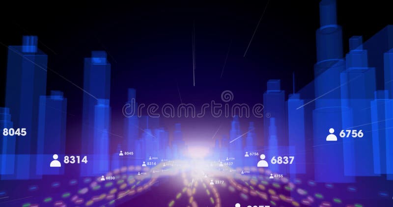 Image of Metaverse City in Virtual Reality with User Numbers and Light ...