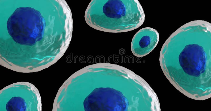 Image of Micro of Blue and Turquoise Cells on Black Background Stock ...