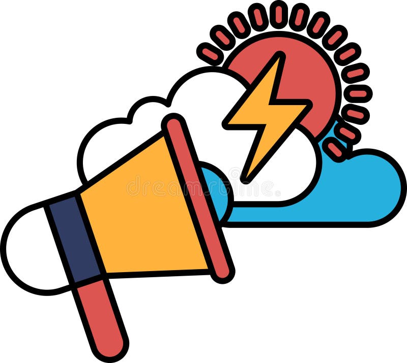 An Image of a Microphone with a Cloud and Sun Behind it Stock ...